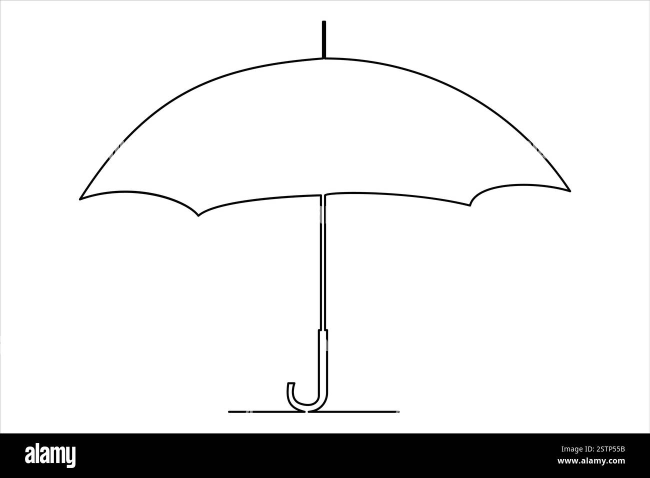 Continuous One line drawing of umbrella outline vector art ...