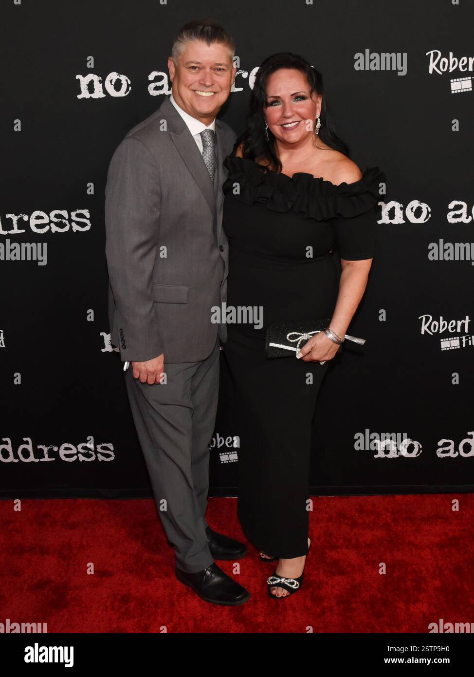 February 18, 2025, West Hollywood, California, USA: Michael Barlow and Sally Forcier attend the ...