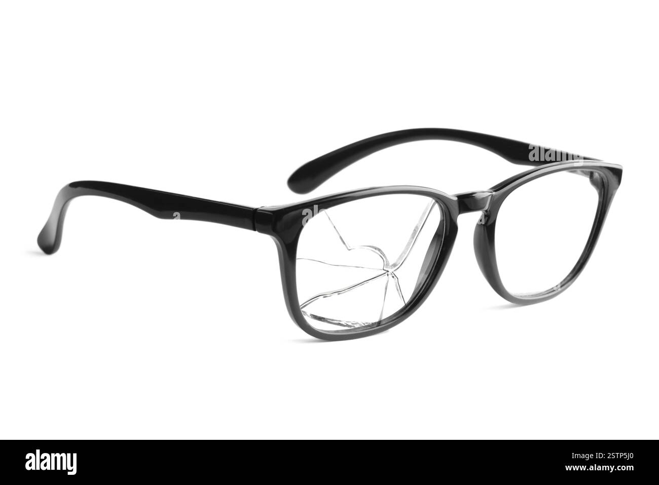 Eyeglasses with one broken lens isolated on white Stock Photo - Alamy