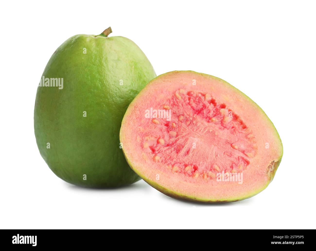 Fresh whole and cut guava fruits isolated on white Stock Photo - Alamy
