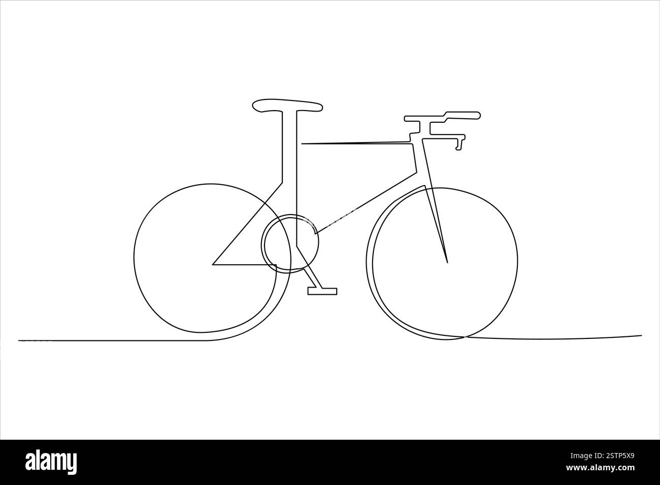 Continuous one line drawing of bicycle outline vector art illustration ...