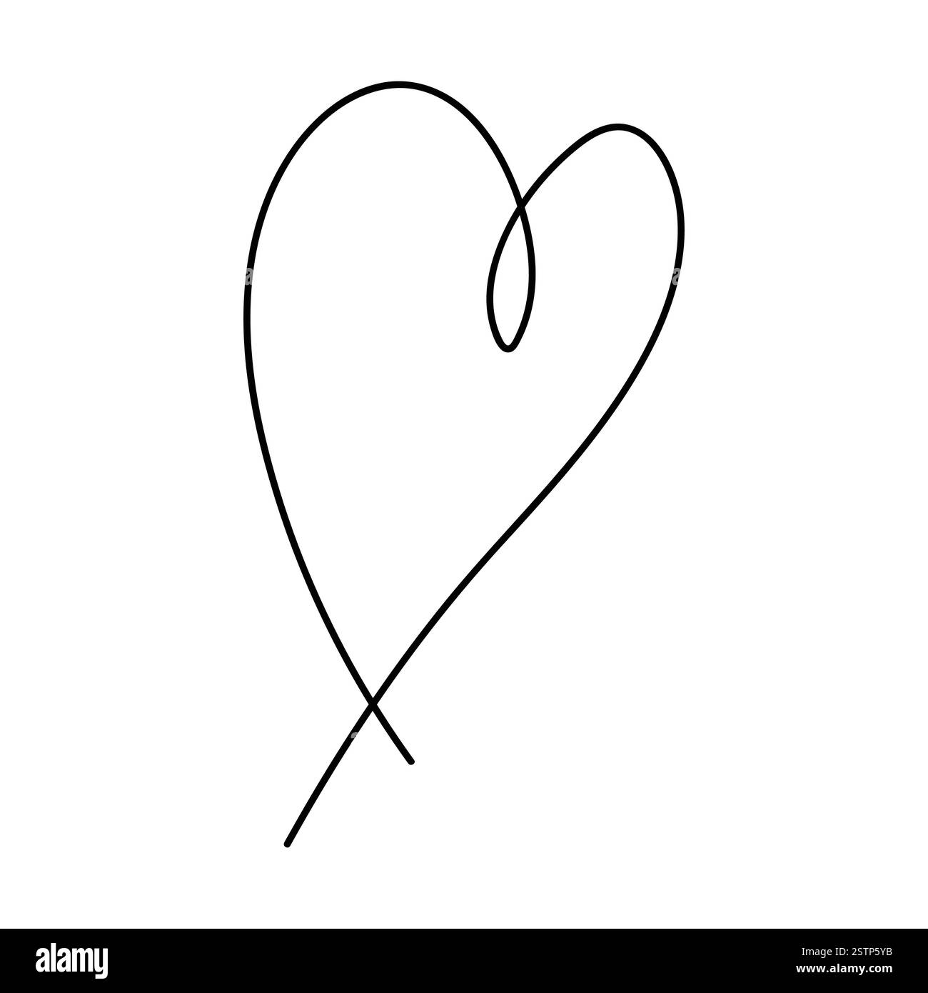 Continuous one line Heart and love sign symbol drawing Isolated on ...