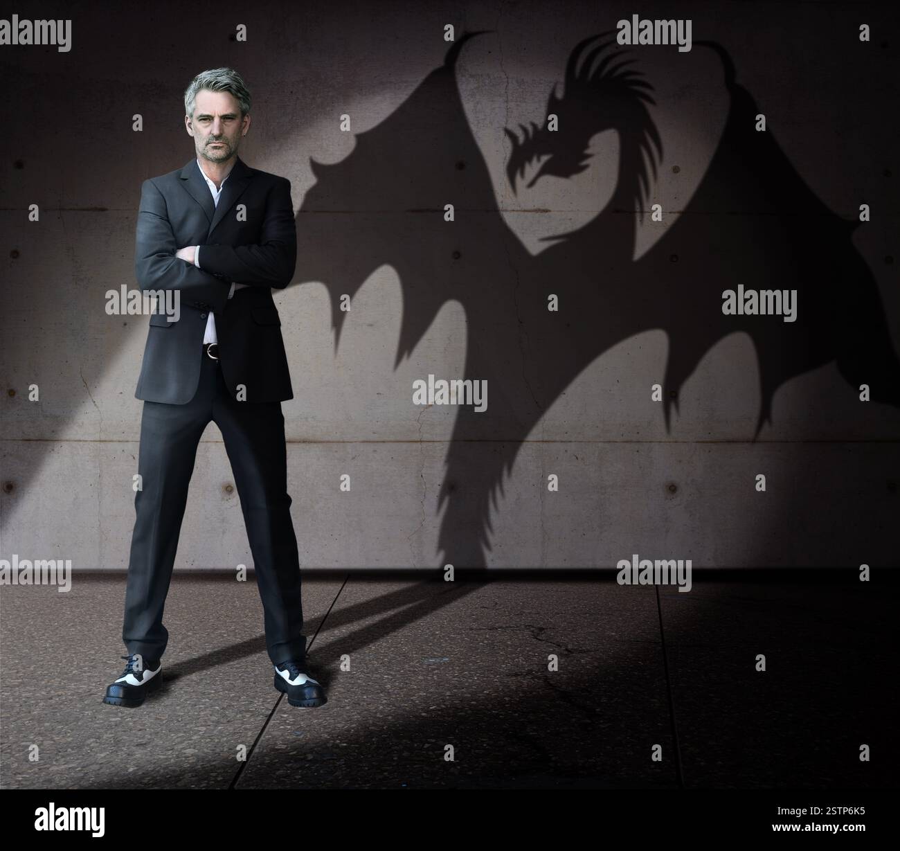 Strength strong dragon entrepreneur businessman super hero. CEO manager ...