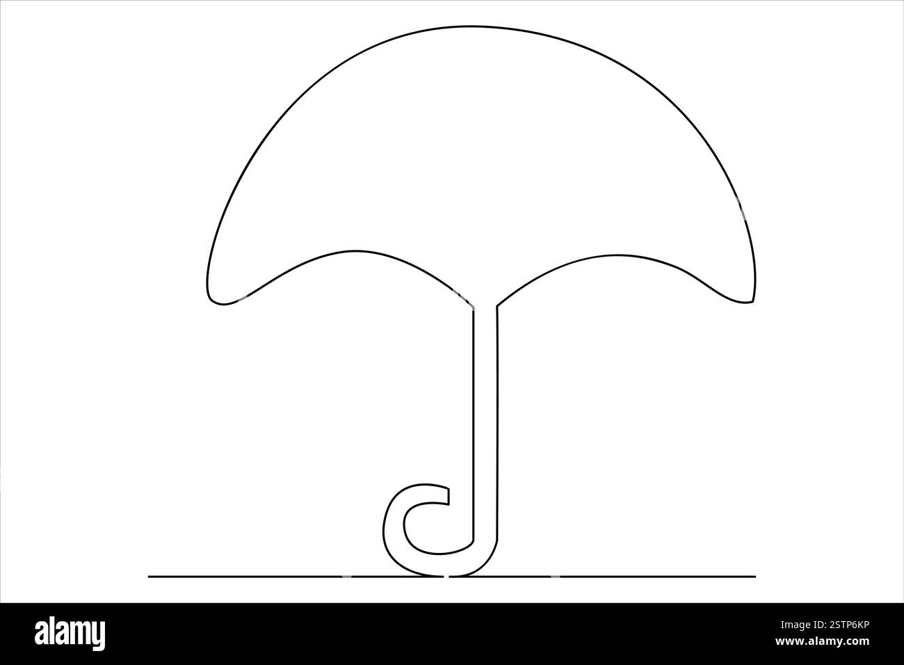 Continuous One line drawing of umbrella outline vector art ...