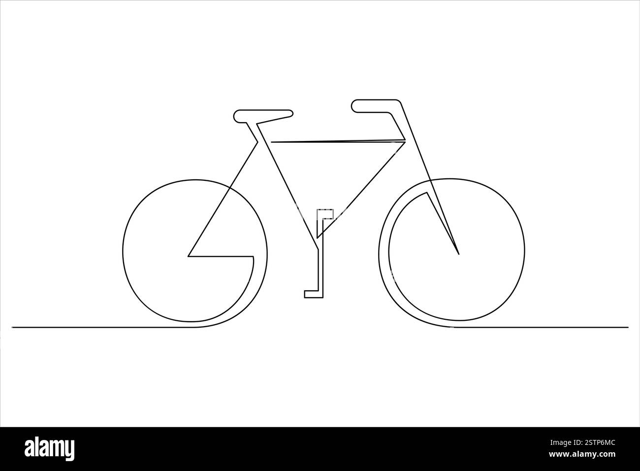 Continuous one line drawing of bicycle outline vector art illustration ...
