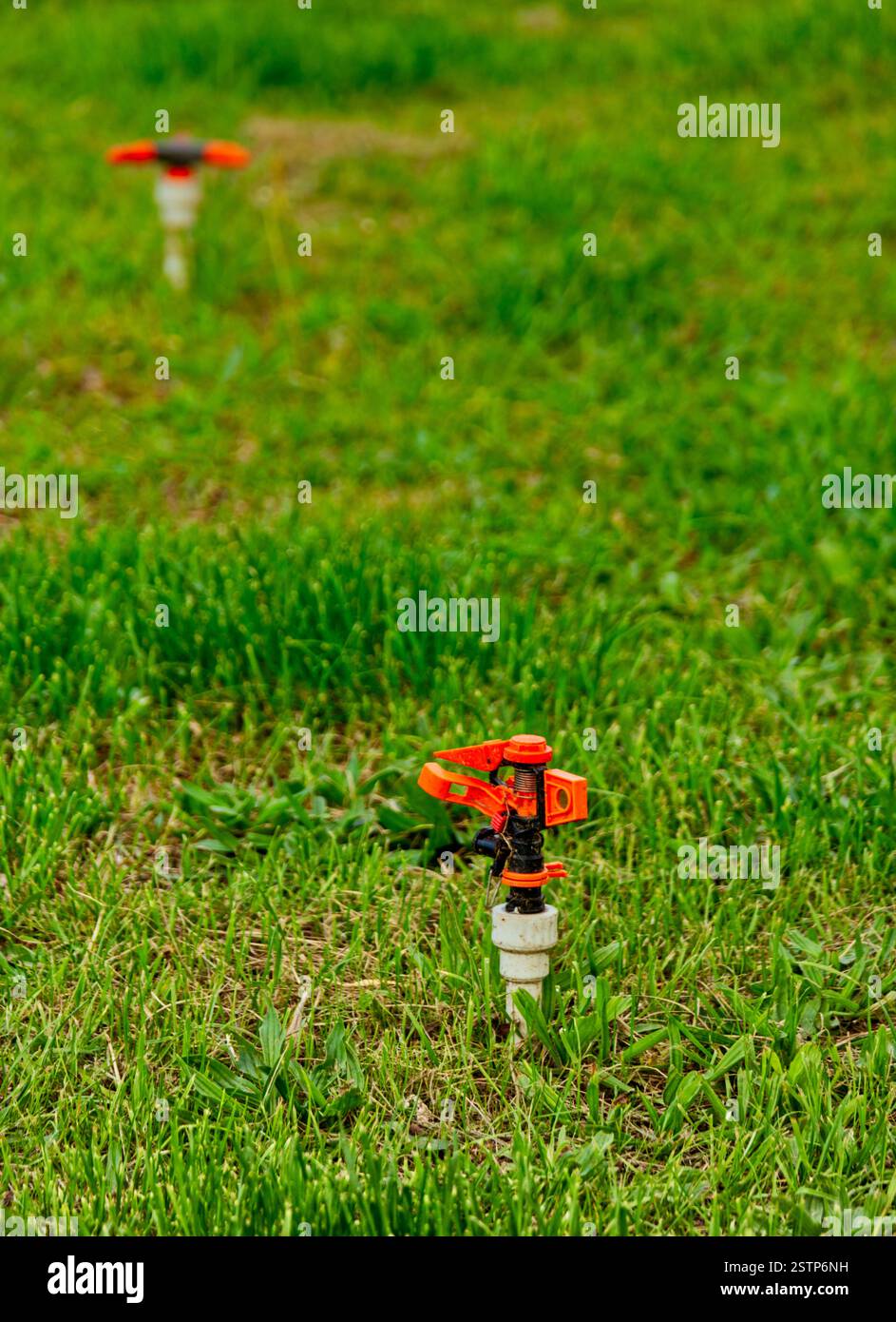 Automatic garden sprinkler system dont working Stock Photo - Alamy