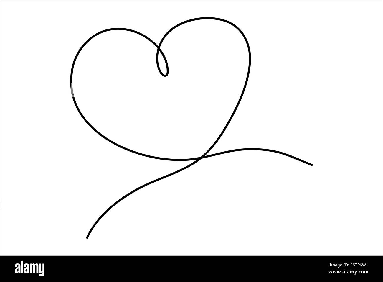 Continuous one line Heart and love sign symbol drawing Isolated on ...