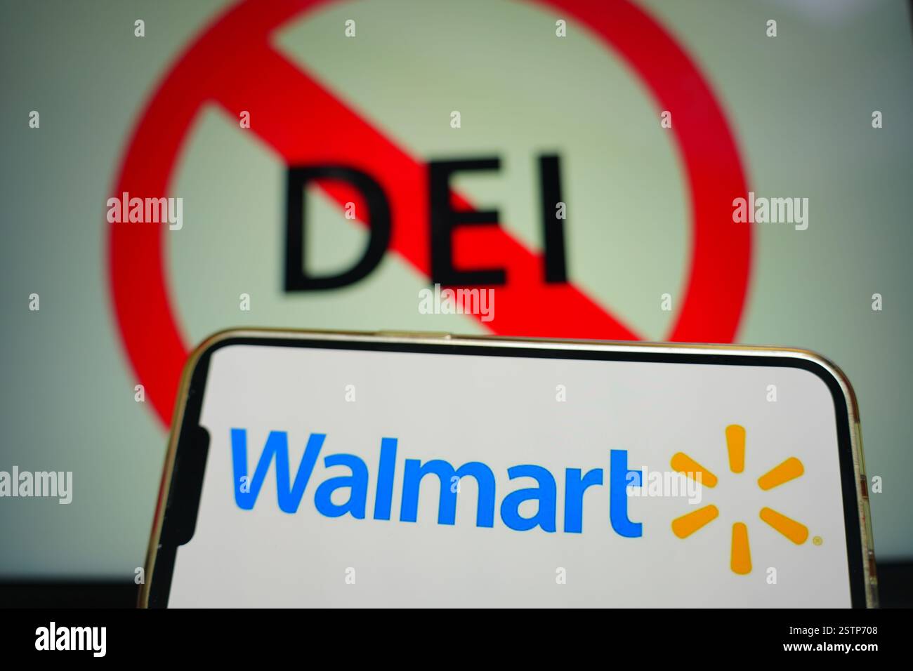 Roosendaal, The Netherlands - February 19, 2025:A phone screen displaying the logo of Walmart ...