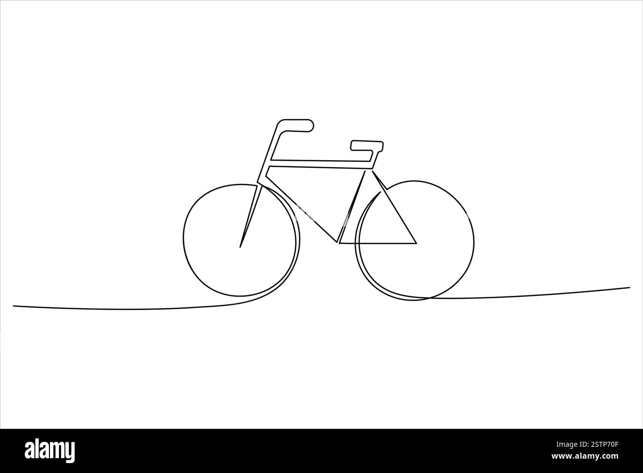 Continuous one line drawing of bicycle outline vector art illustration ...