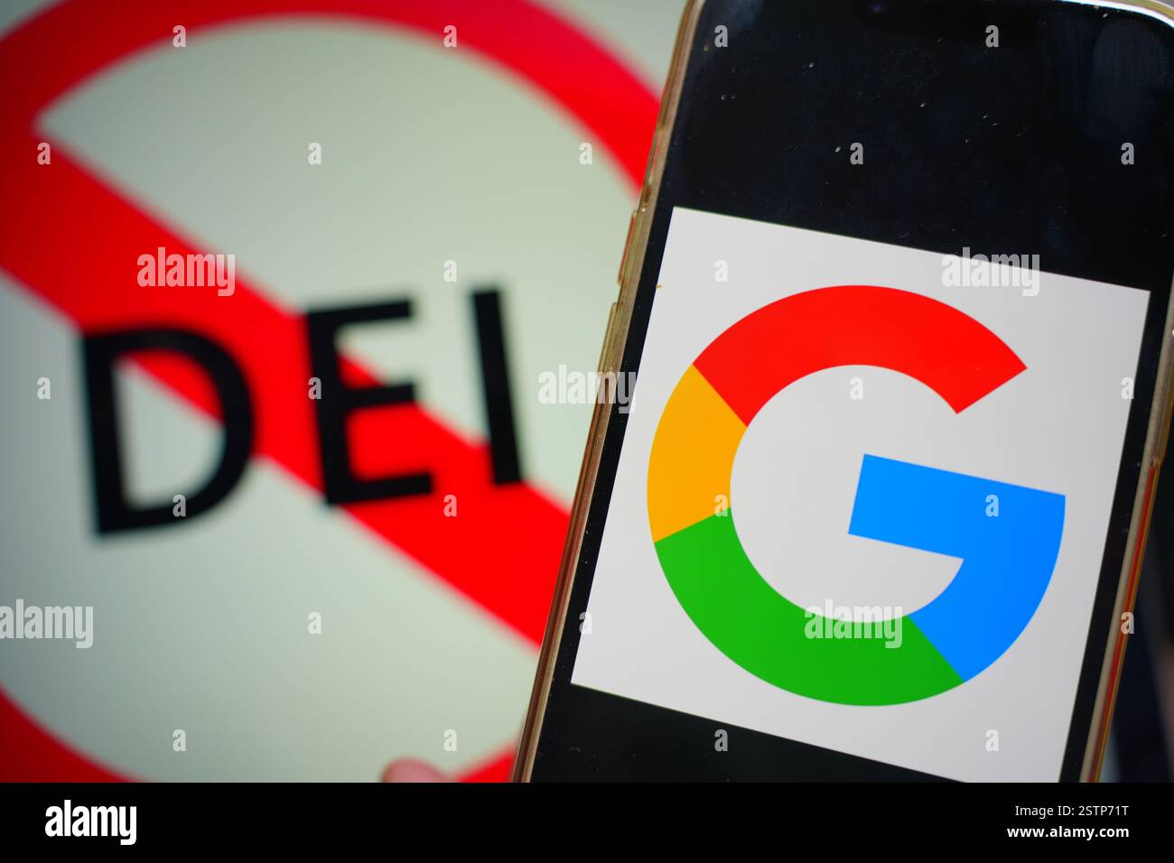 Roosendaal, The Netherlands - February 19, 2025:A phone screen displaying the logo of Google ...