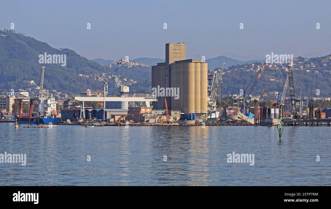 Big silo storage in port of la spezia italy hi-res stock photography ...