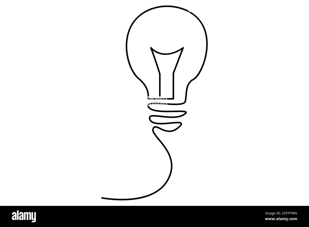 Continuous one line drawing of Light bulb symbol isolated on white ...