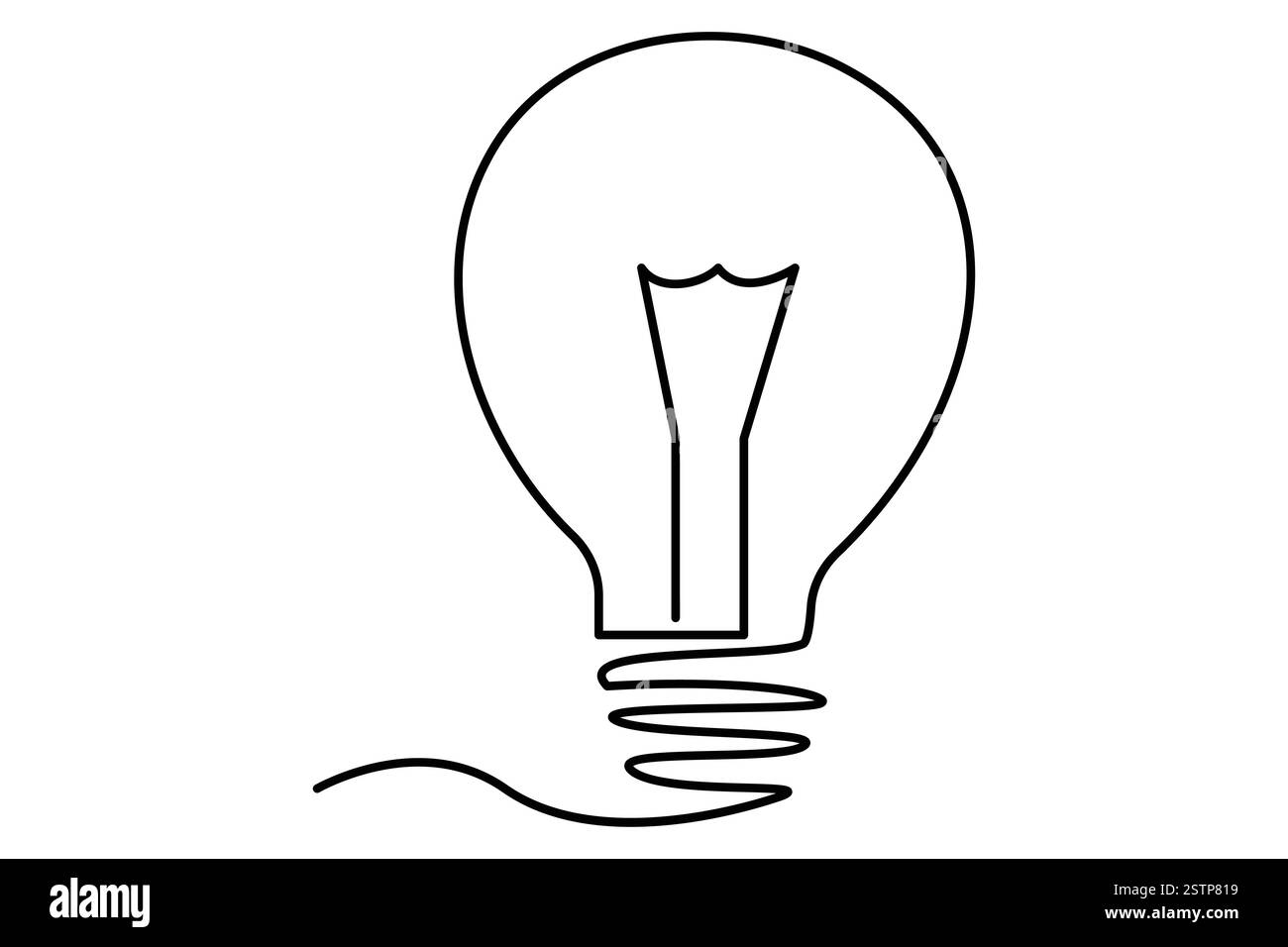Continuous one line drawing of Light bulb symbol isolated on white ...