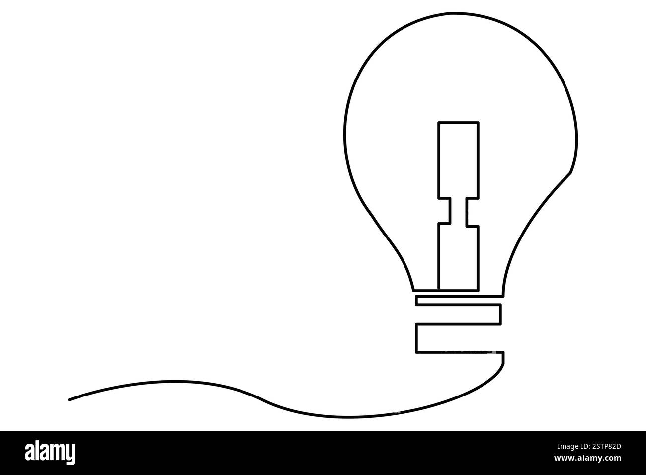 Continuous one line drawing of Light bulb symbol isolated on white ...