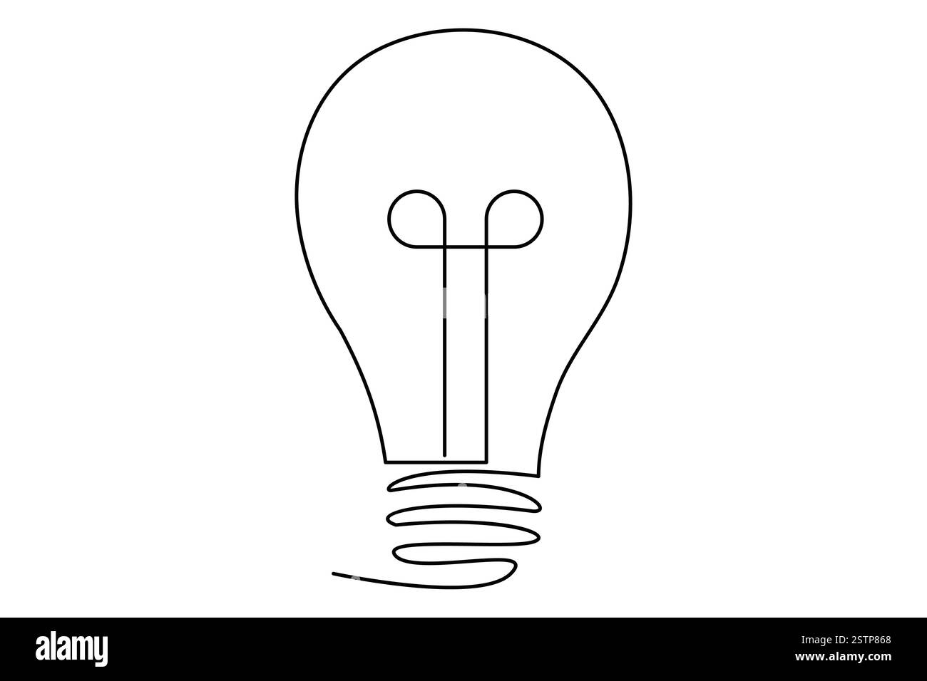 Continuous one line drawing of Light bulb symbol isolated on white ...