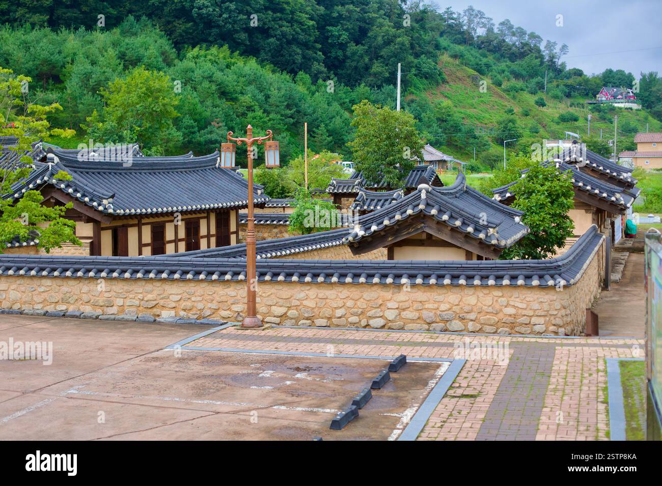 Goesan County, South Korea - September 10th, 2020: The tiled roofs and ...