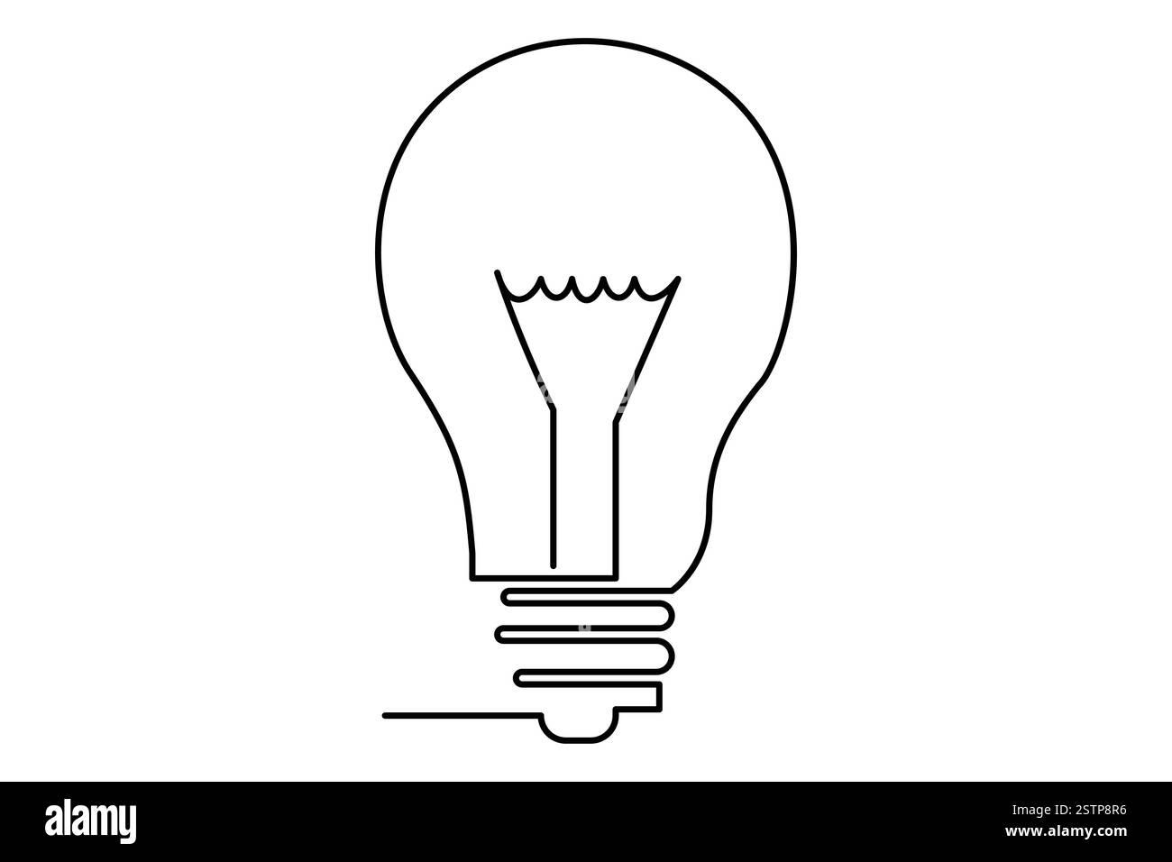 Continuous one line drawing of Light bulb symbol isolated on white ...