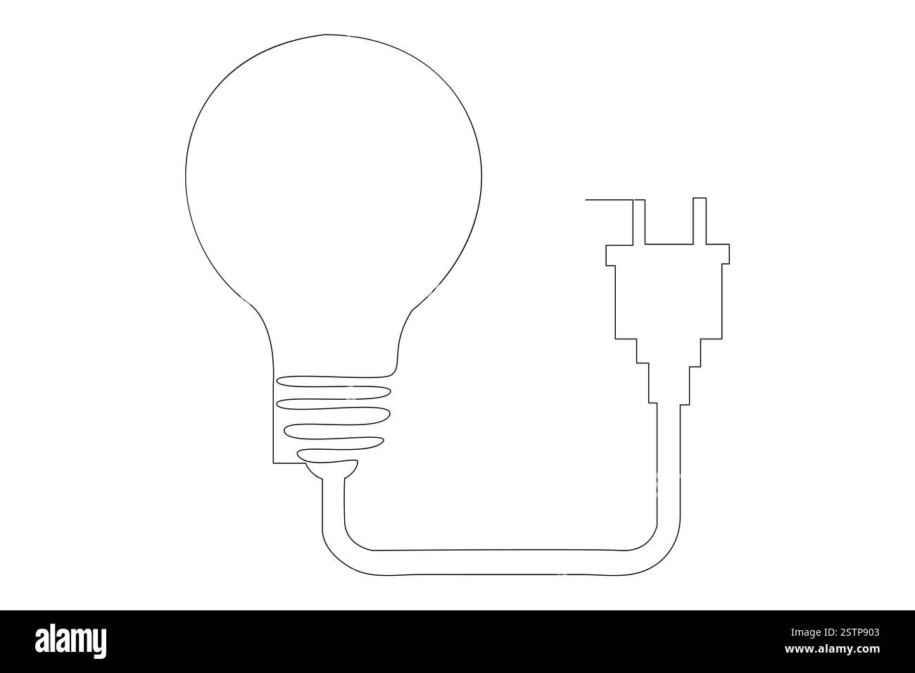 Continuous one line drawing of Light bulb symbol isolated on white ...