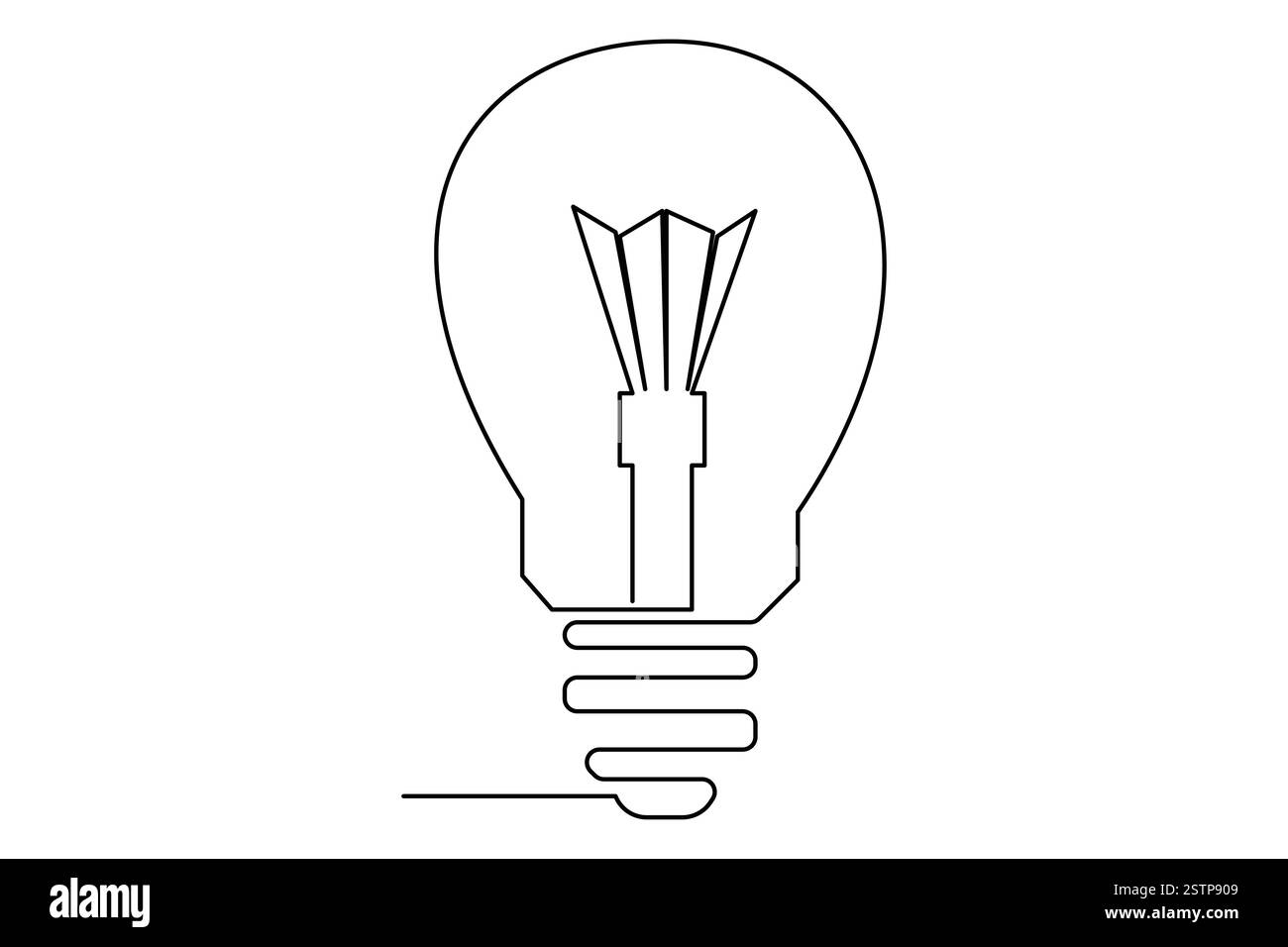 Continuous one line drawing of Light bulb symbol isolated on white ...