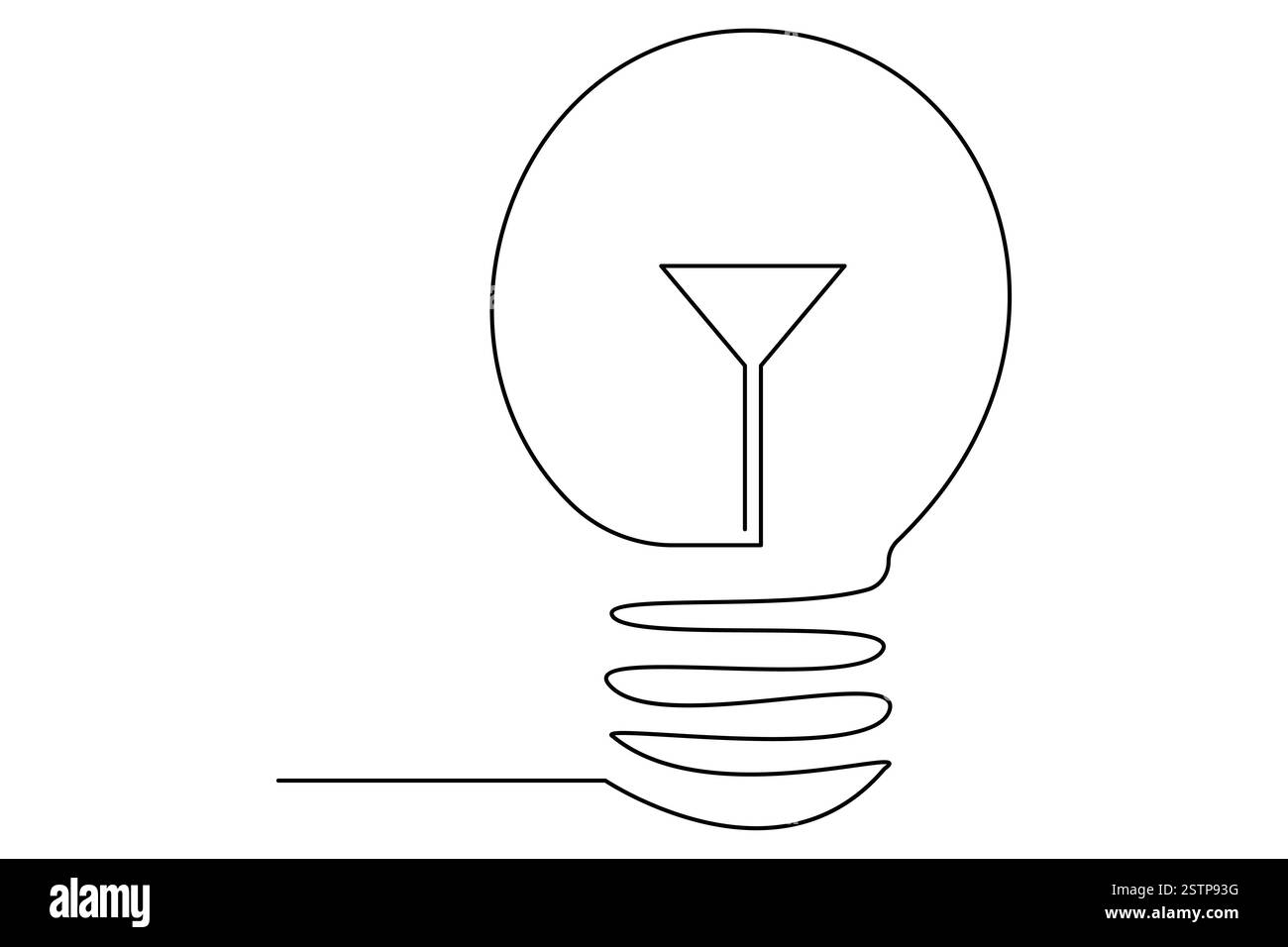 Continuous one line drawing of Light bulb symbol isolated on white ...