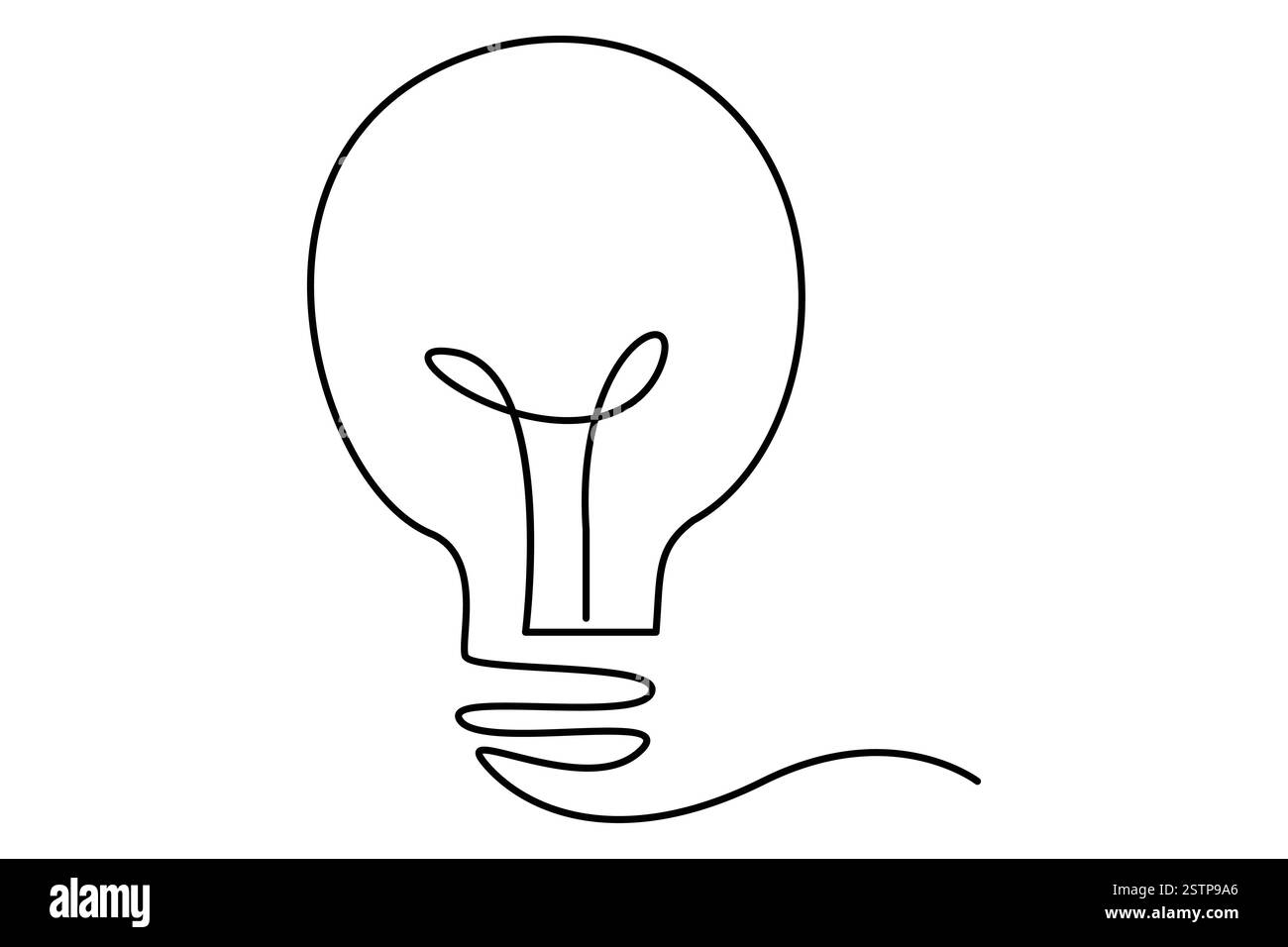 Continuous one line drawing of Light bulb symbol isolated on white ...