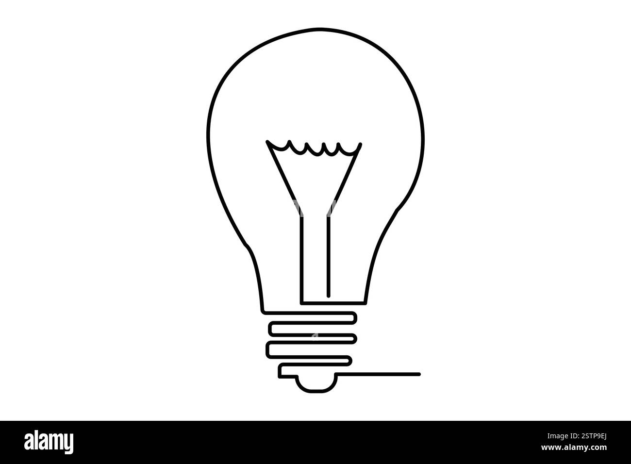 Continuous one line drawing of Light bulb symbol isolated on white ...