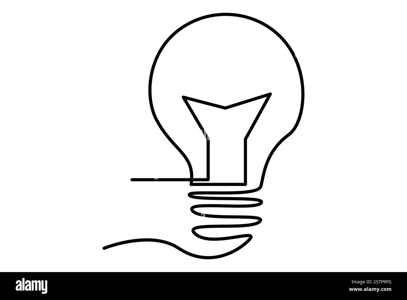 Continuous one line drawing of Light bulb symbol isolated on white ...