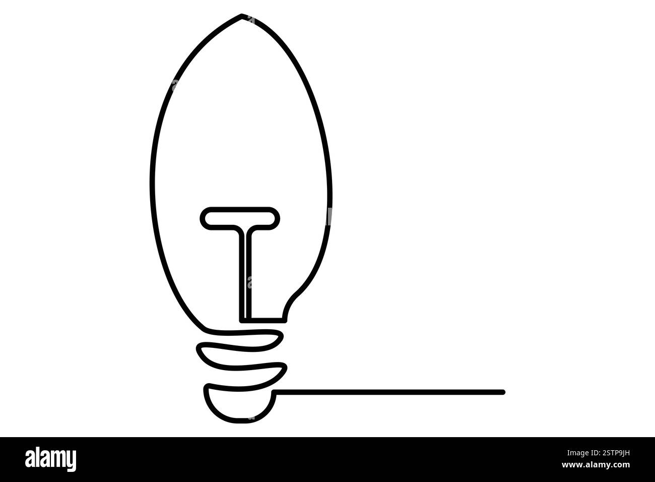 Continuous one line drawing of Light bulb symbol isolated on white ...