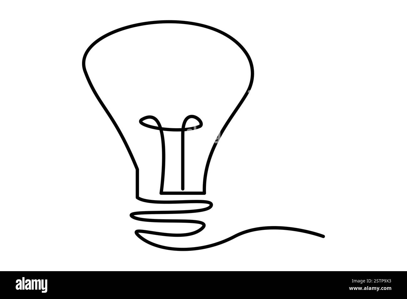 Continuous one line drawing of Light bulb symbol isolated on white ...