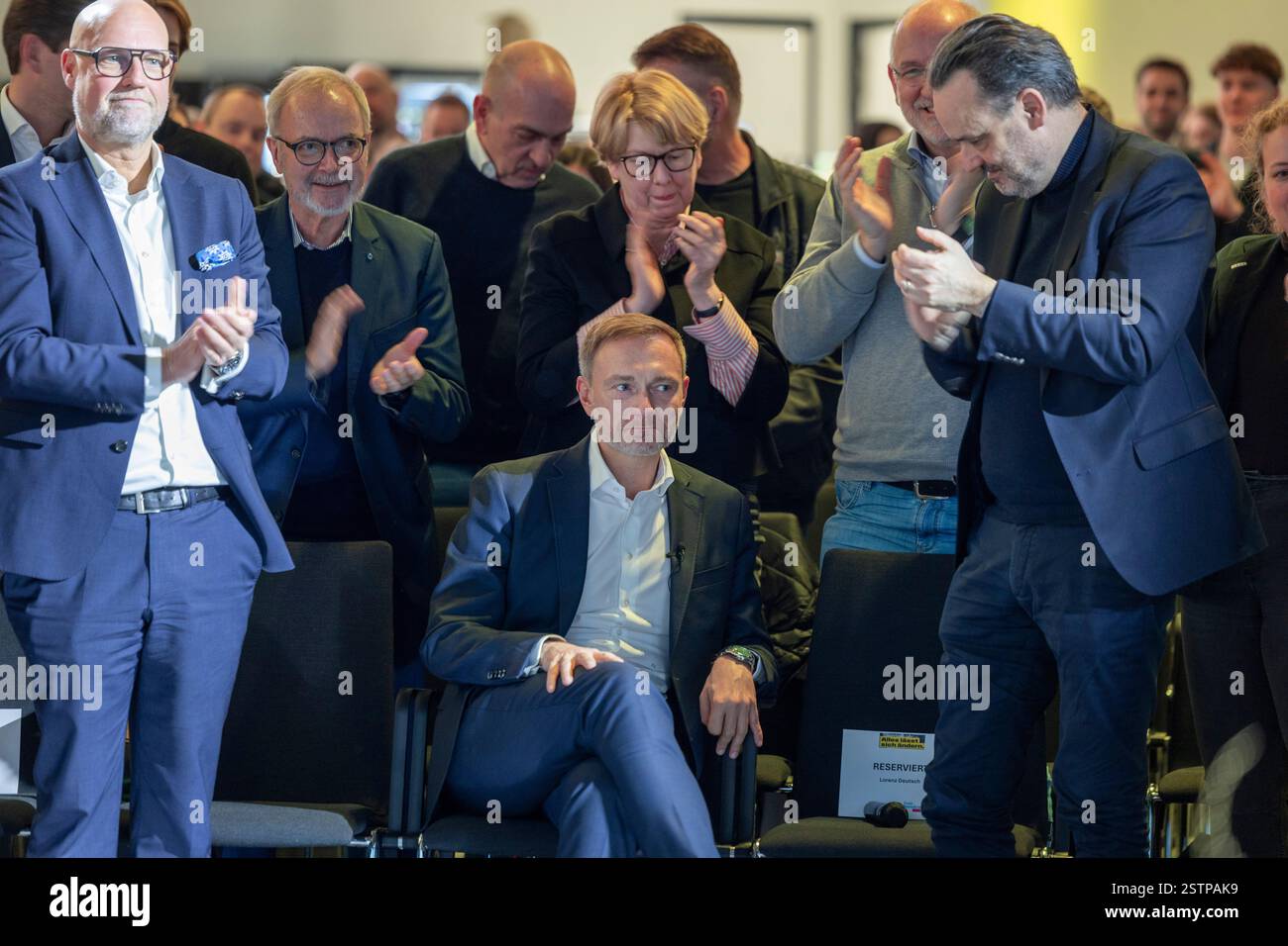 Cologne, Germany. 19th Feb, 2025. Christian Lindner (M), Federal ...