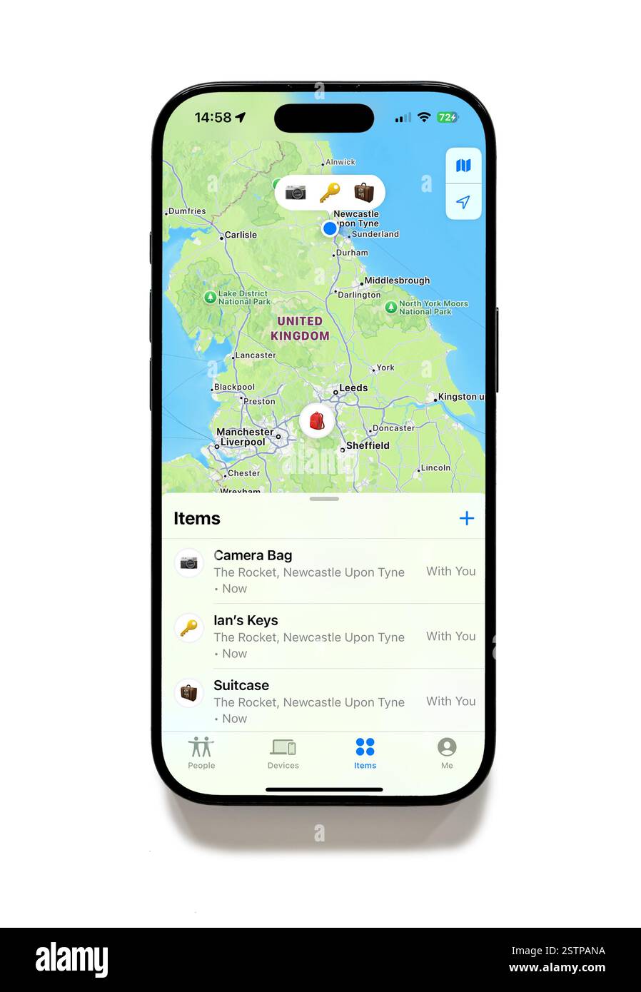 Apple Find My app on an iPhone 16 Plus Stock Photo - Alamy