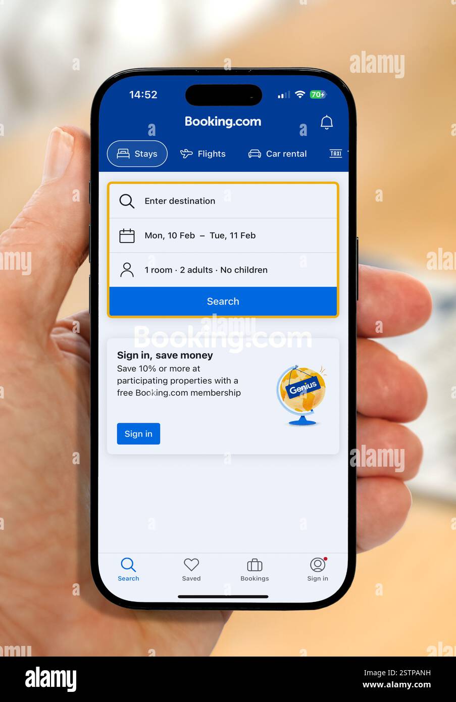 Looking at the Booking.com app on an iPhone 16 Plus Stock Photo - Alamy