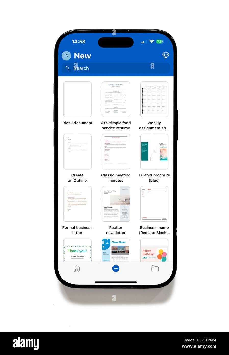 Microsoft Word on an iPhone 16 Plus Stock Photo - Alamy