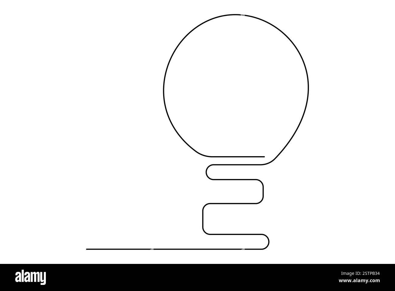 Continuous one line drawing of Light bulb symbol isolated on white background outline art ...
