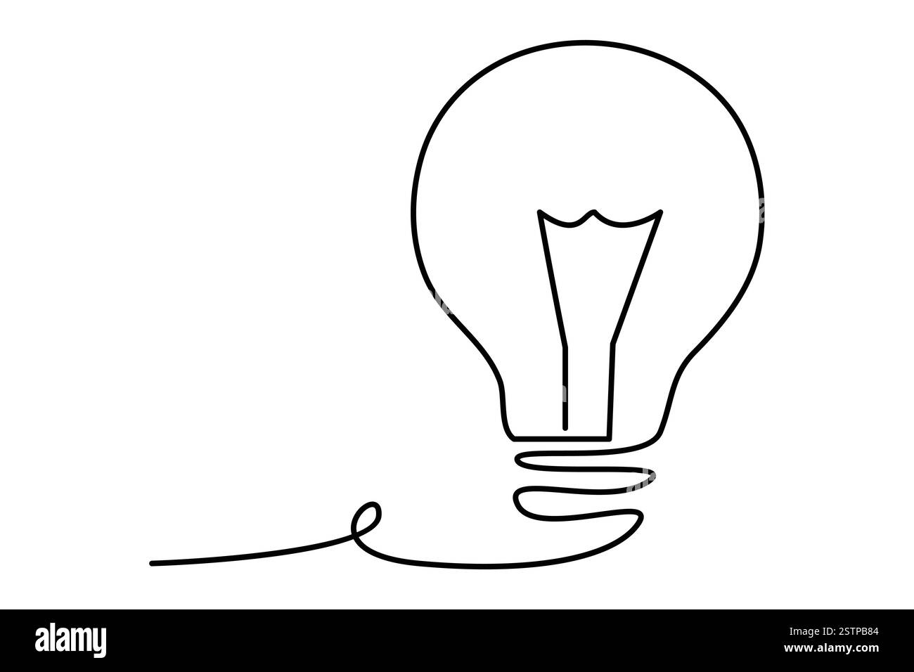 Continuous one line drawing of Light bulb symbol isolated on white ...