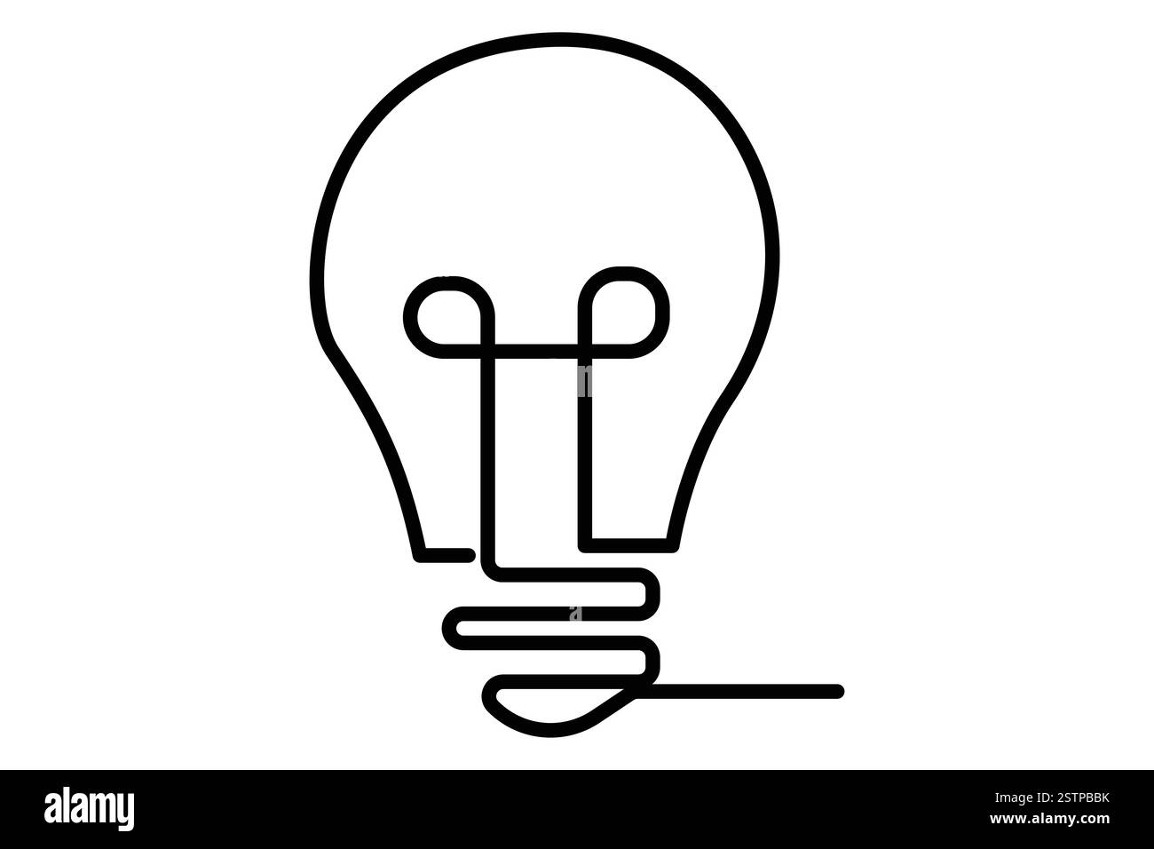 Continuous one line drawing of Light bulb symbol isolated on white ...