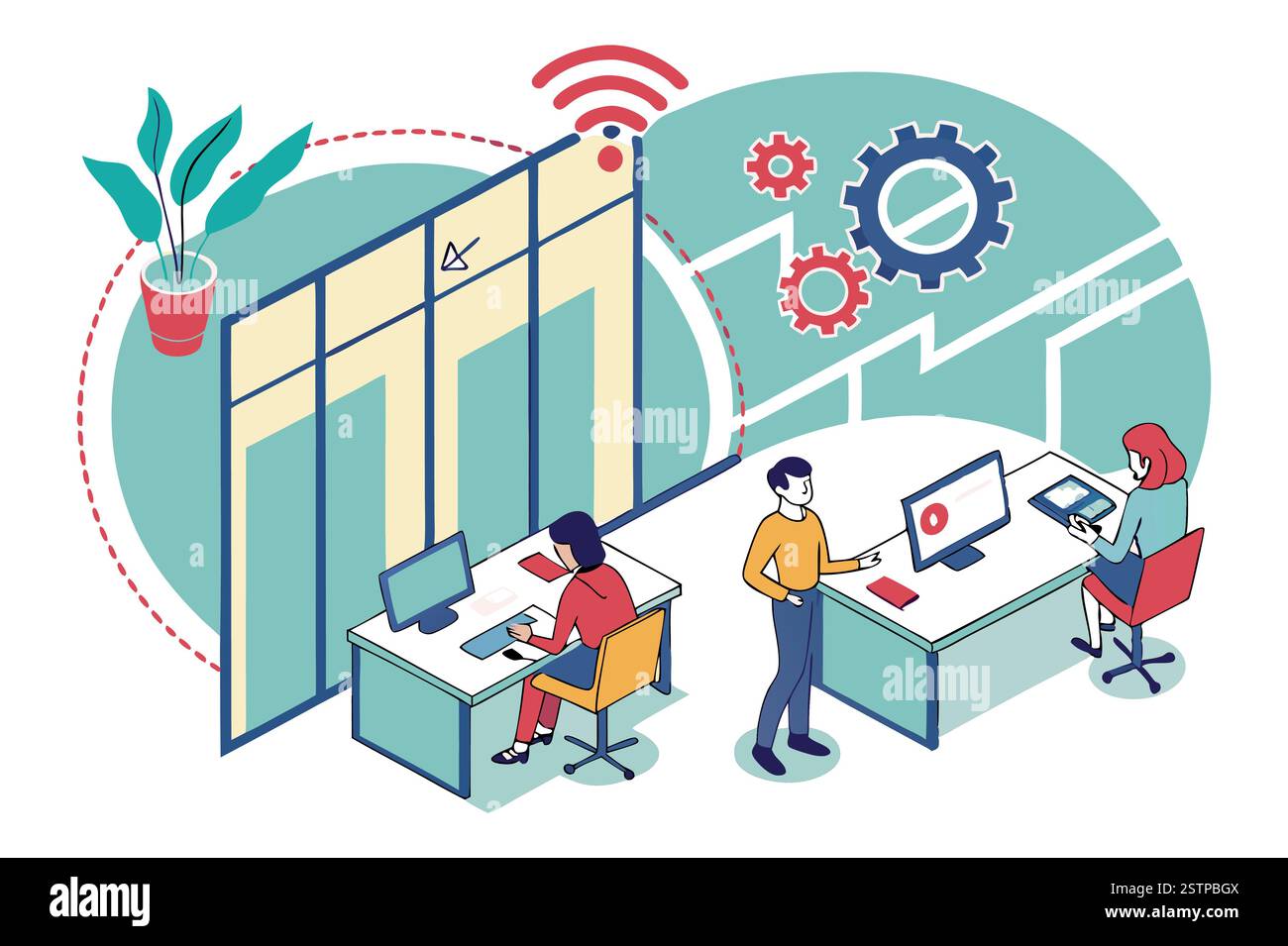 Businesswoman in workplace working Cut Out Stock Images & Pictures - Alamy