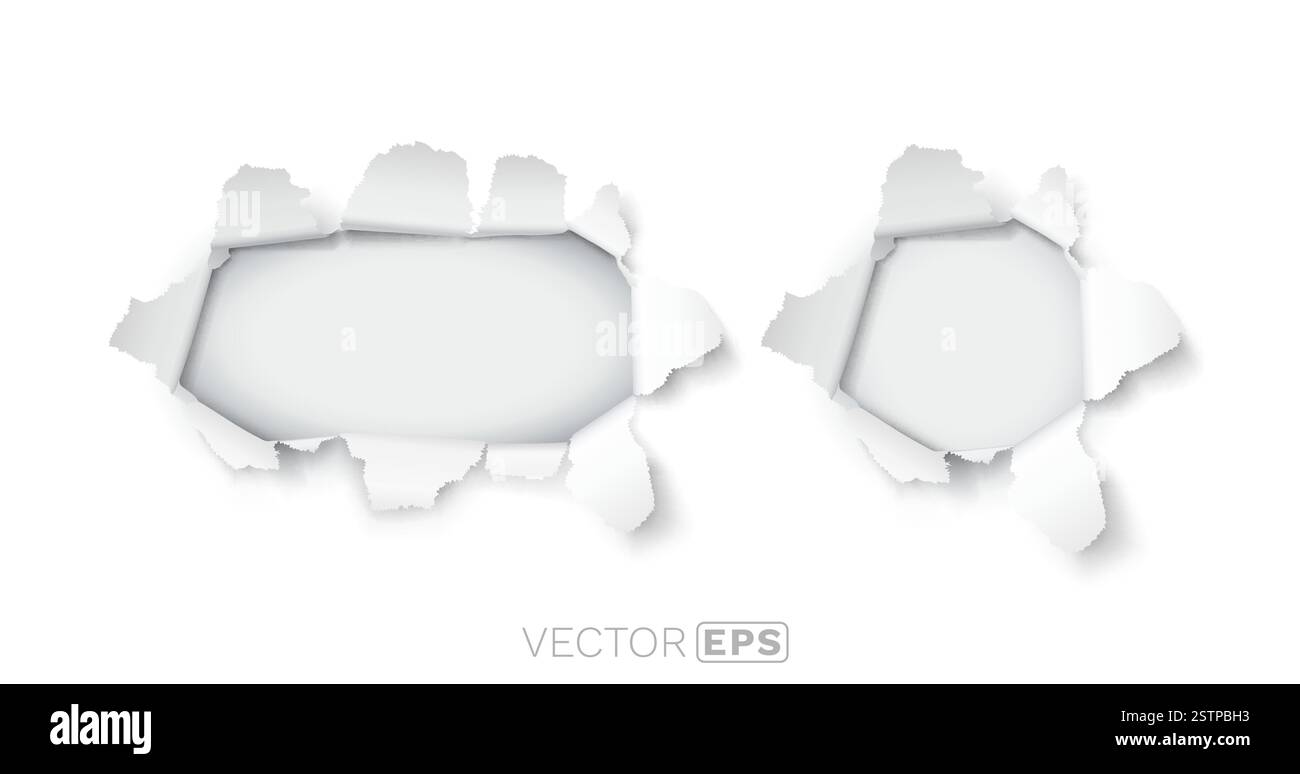 Explosion paper hole on the white background. Vector Stock Vector Image ...