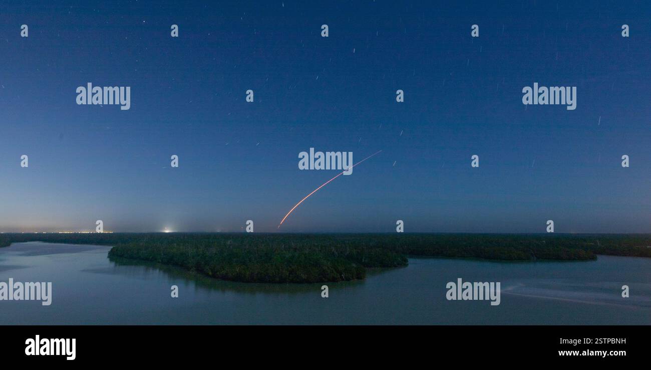 Marco Island, USA. 14th Feb, 2025. From the Goodland Bridge liftoff of ...