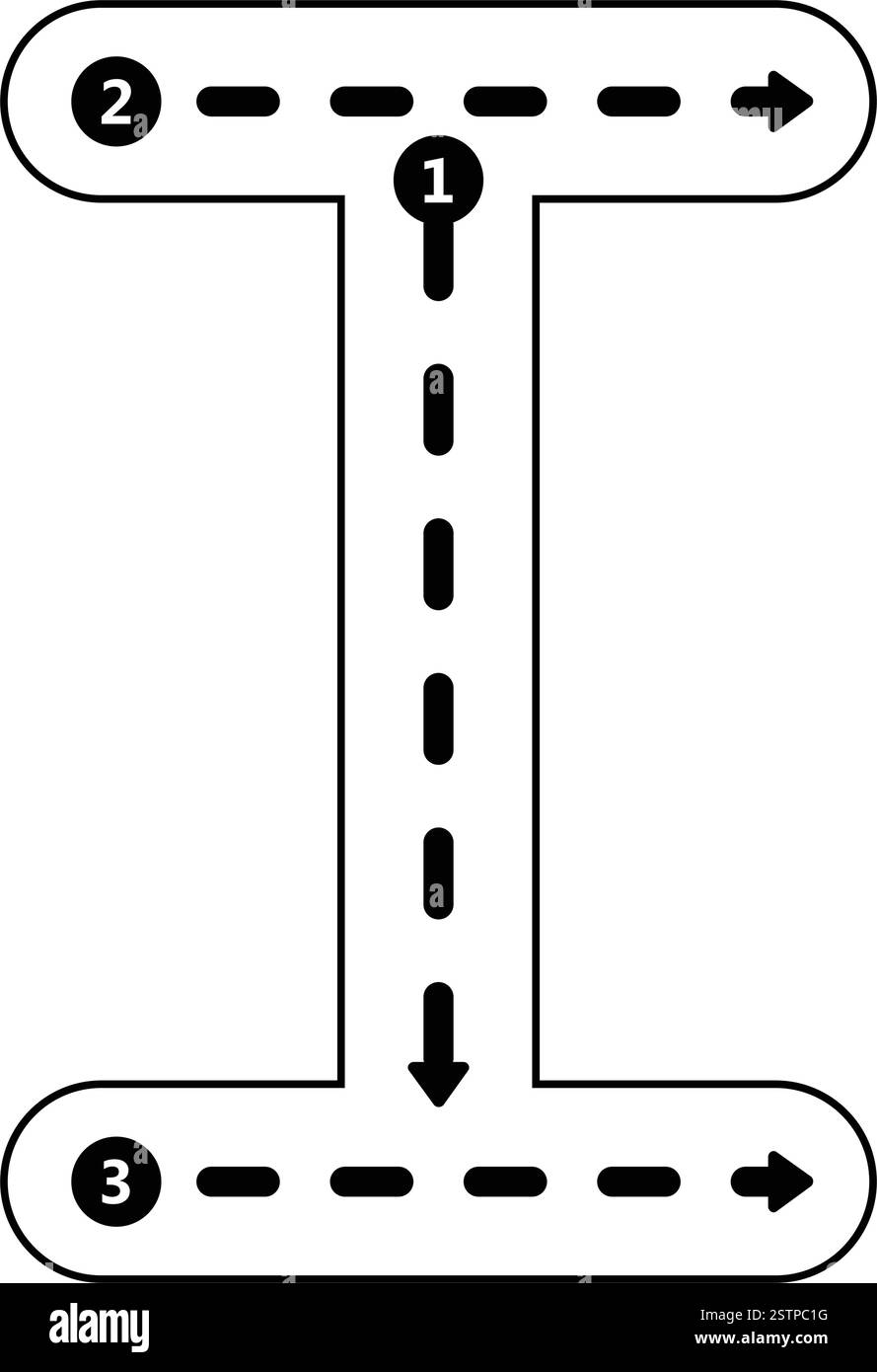 Tracing Alphabet letter I, Uppercase prewriting dotted line element for kindergarten, preschool ...