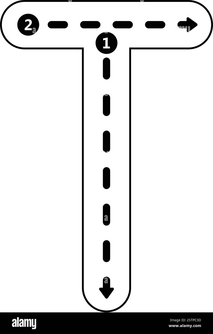 Tracing Alphabet letter T, Uppercase prewriting dotted line element for ...