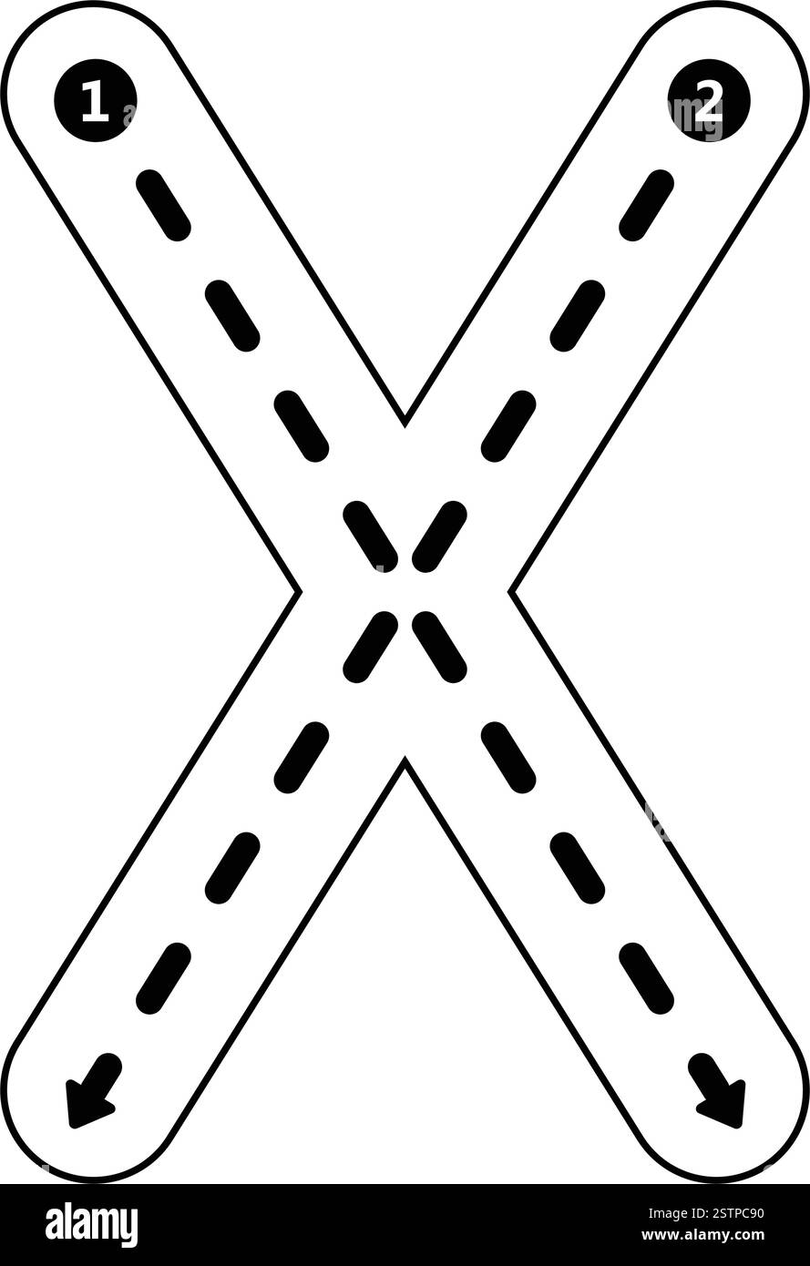 Tracing Alphabet letter X, Uppercase prewriting dotted line element for ...
