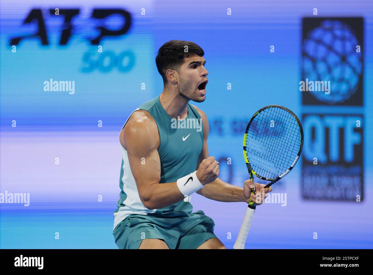 Doha, Qatar. 19th Feb, 2025. Carlos Alcaraz of Spain during the 2025 ...