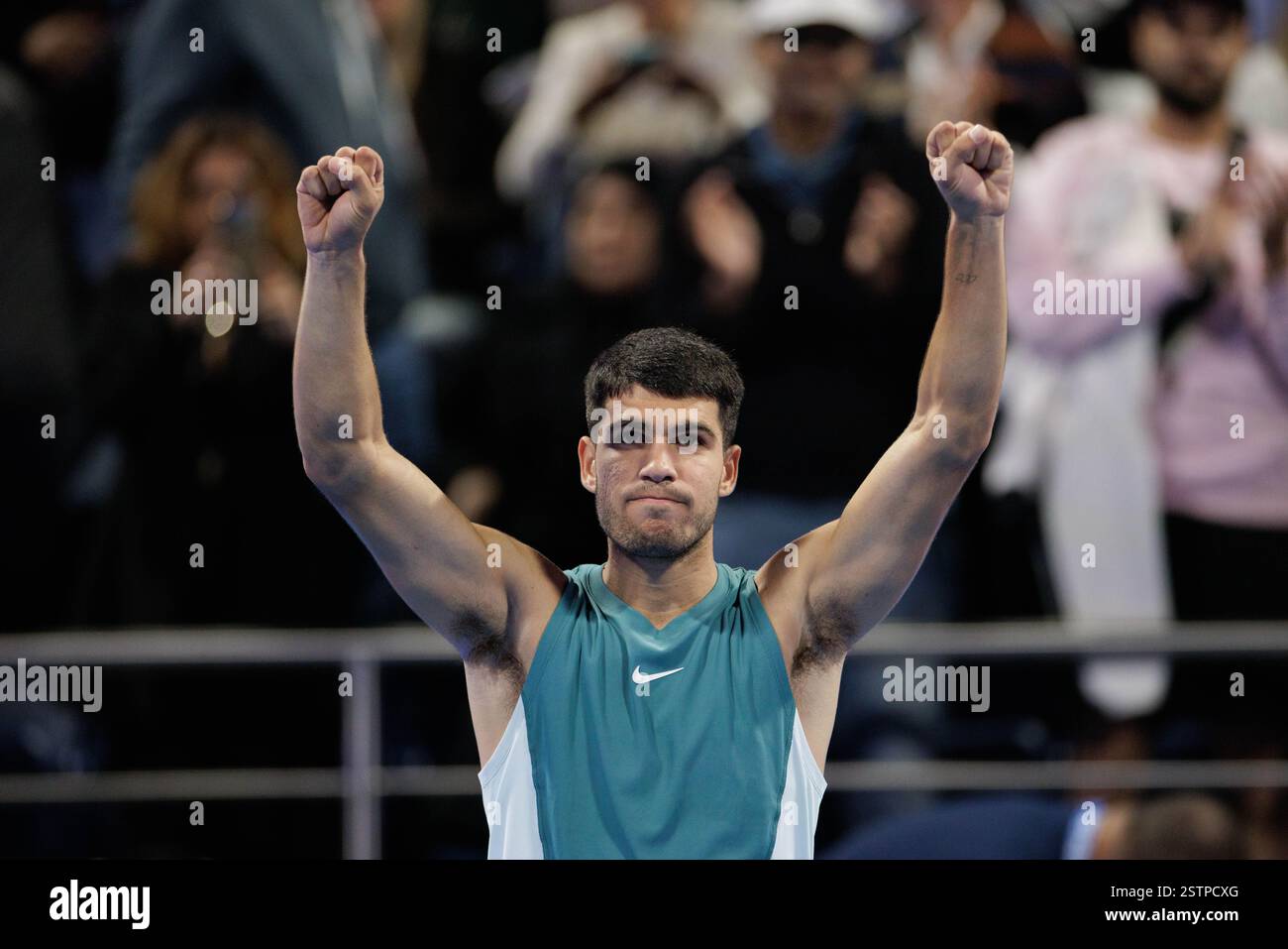 Doha, Qatar. 19th Feb, 2025. Carlos Alcaraz of Spain during the 2025 ...