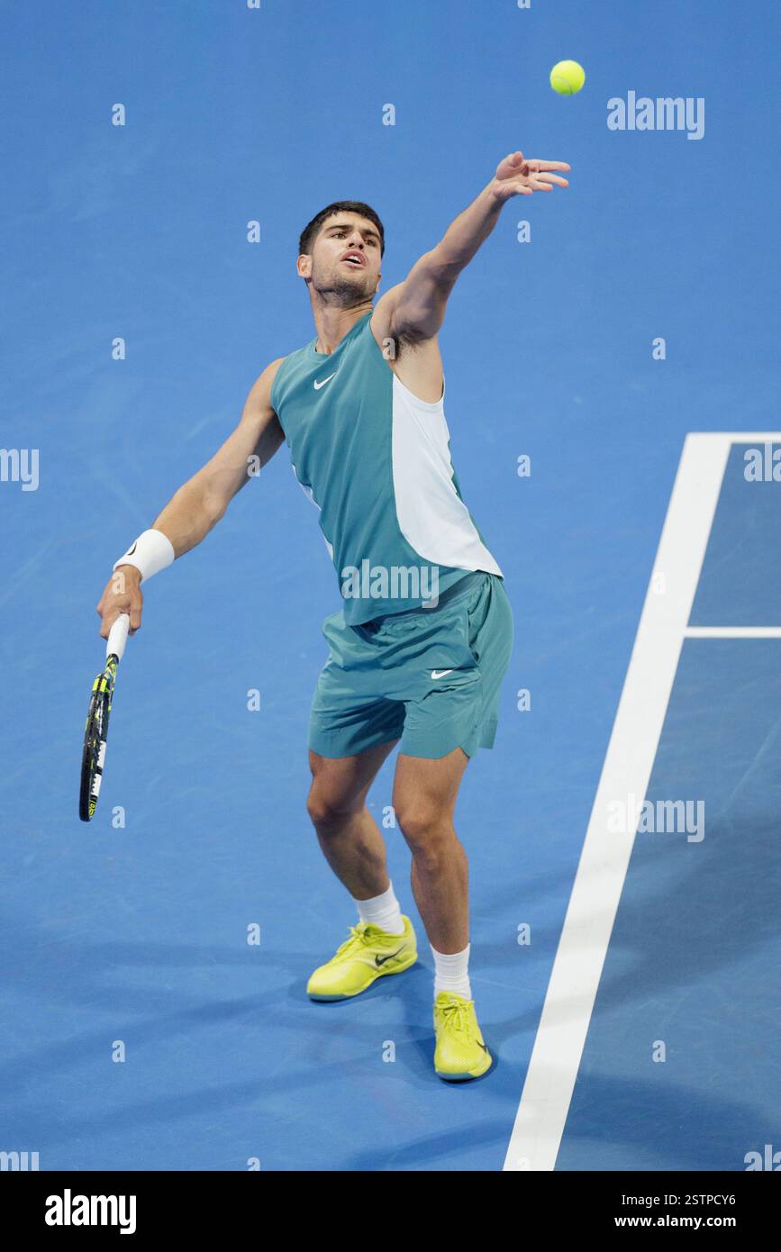 Doha, Qatar. 19th Feb, 2025. Carlos Alcaraz of Spain during the 2025 ...