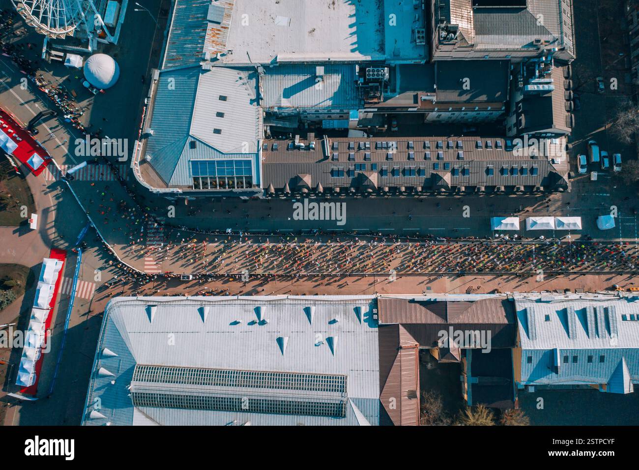 Nova Poshta Kyiv Half Marathon. Aerial view Stock Photo - Alamy