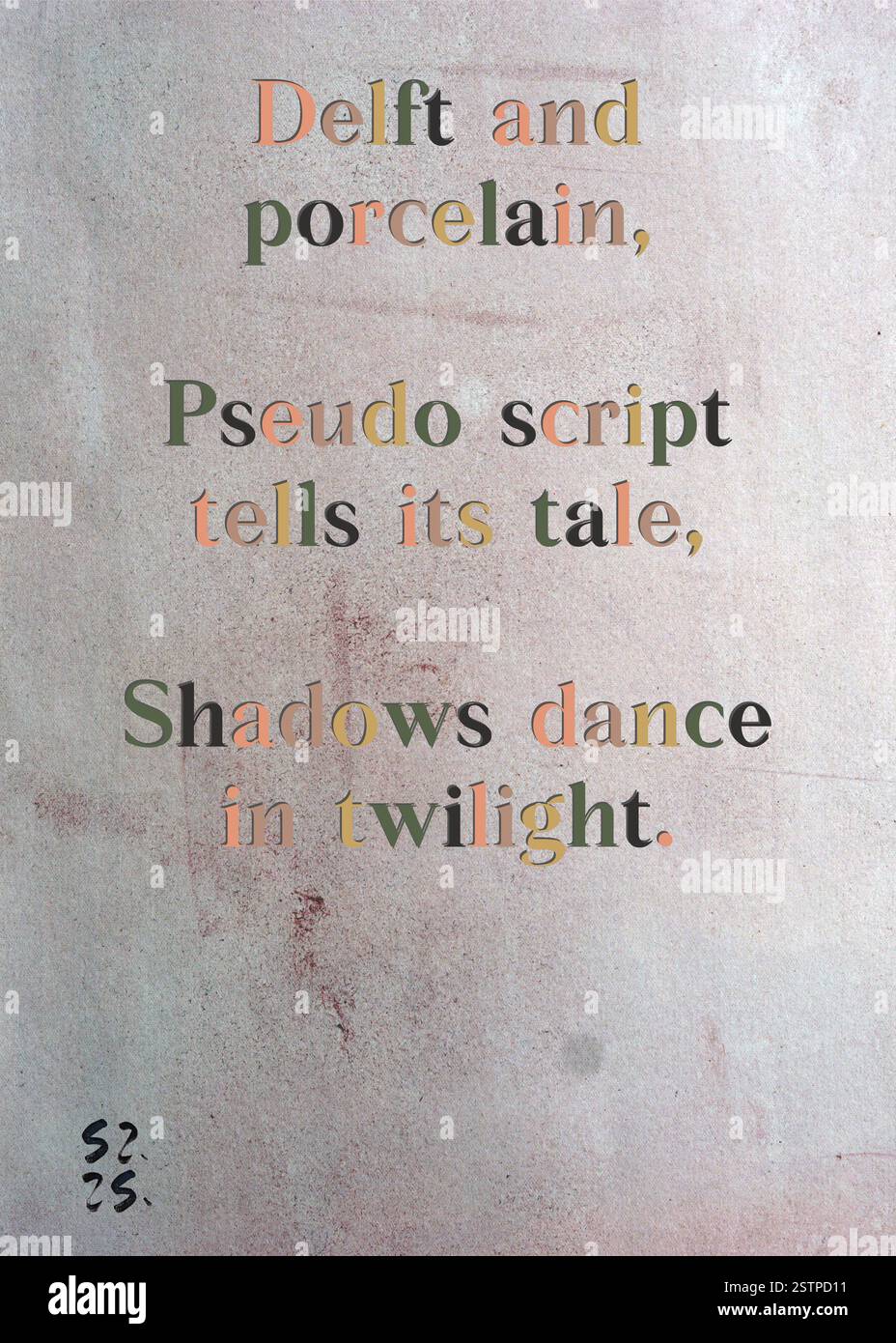 Delft and porcelain, Pseudo script tells its tale, Shadows dance in ...