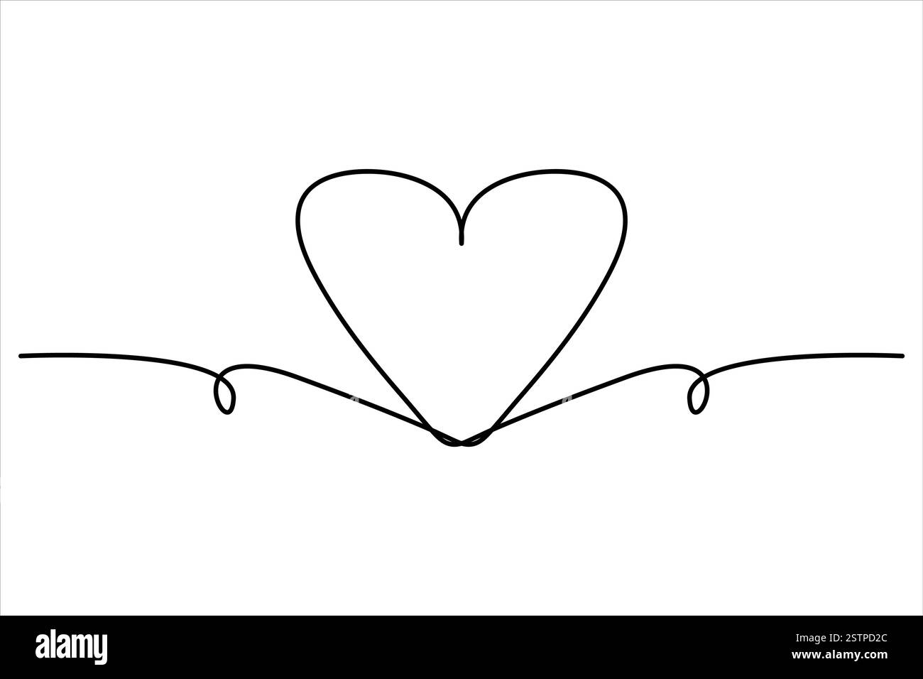 Heart continuous one line art drawing of heart hand drawn vector ...