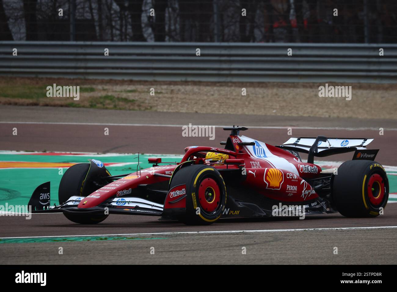 Modena, Italy. 19th Feb, 2025. Lewis Hamilton on track during a ...
