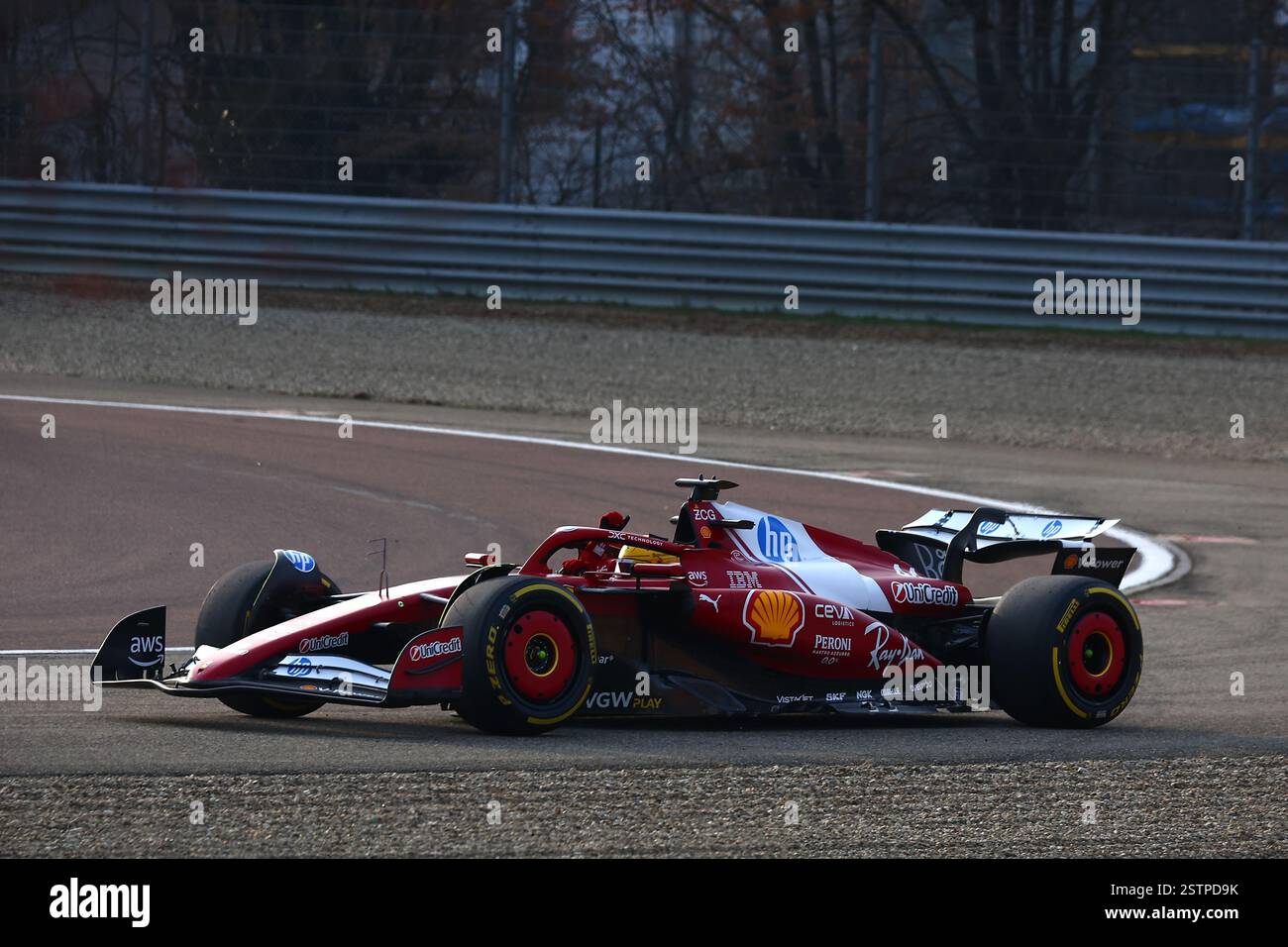 Modena, Italy. 19th Feb, 2025. Lewis Hamilton on track during a ...